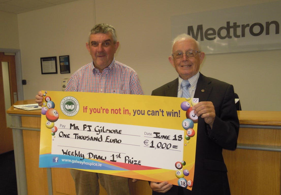 First Prize Draw Winner receives his winning cheque! - Galway Hospice ...